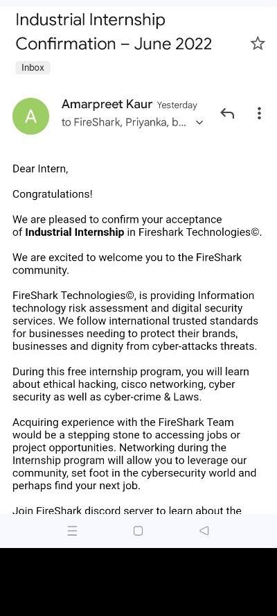 Santaji Kadam On Linkedin Cybersecurity Internship Fireshark