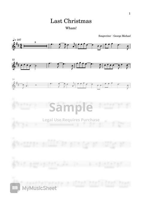 Wham Last Christmas Sheets By Kaho