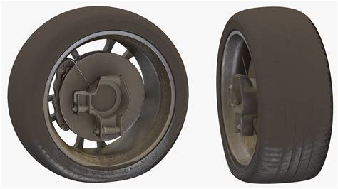 버려진 된 자동차 플랫 타이어 3d 모델 29 3ds Blend C4d Fbx Ma Obj Max Free3d
