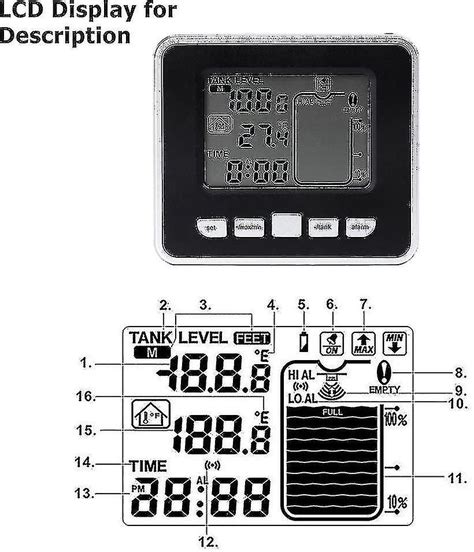 Water Level Sensor Ultrasonic Water Tank Liquid Depth Level Sensor With Display Fruugo Uk