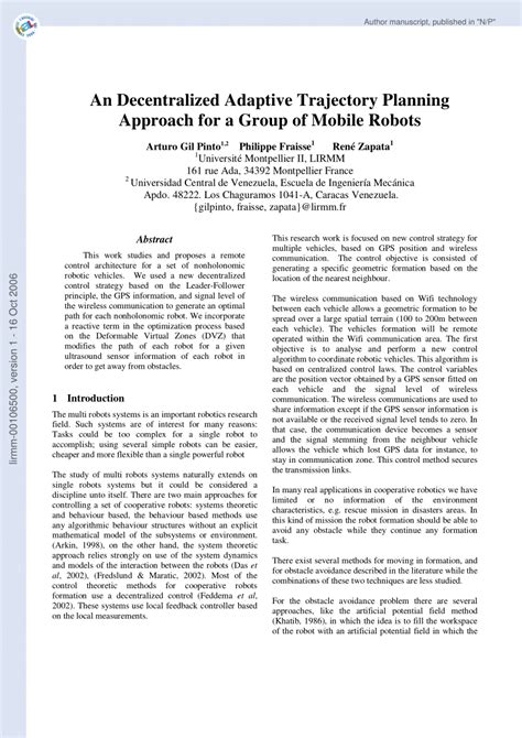 Pdf Towards An Adaptive Trajectory Planning Approach For