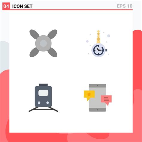 Stock Vector Icon Pack Of 4 Line Signs And Symbols For Cooler Train Accessory Watch Accessorize