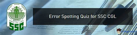 Error Spotting Quiz For Ssc Cgl