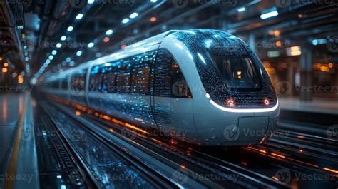 A Sleek Smarttrain Equipped With Automation And Ai Features Is Poised