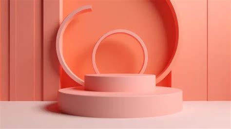 제품 쇼케이스를 위한 원형 배경이 있는 파스텔 오렌지 및 분홍색 3d 연단 분홍색 연단 무대 연단 화장품 연단 배경 일러스트 및 사진 무료 다운로드 Pngtree
