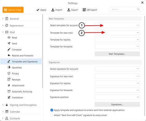 E Mail Templates Selecting Sender Account Mail Em Client