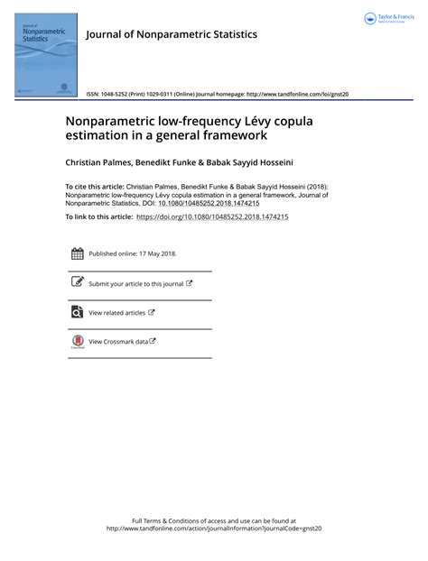Pdf Nonparametric Low Frequency Lévy Copula Estimation In A General Framework
