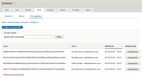 Webform Pre Populate
