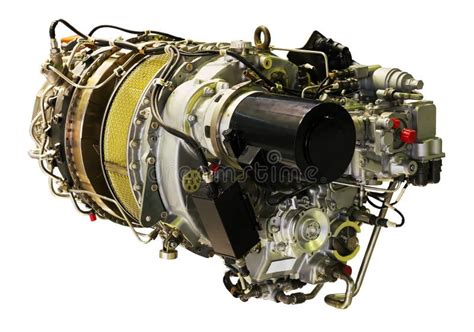 Plane Turbine Engine Mechanism Closeup Working Section Stock Image Image Of Engine