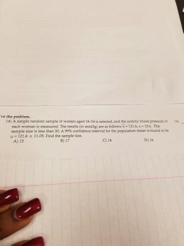 Solved A Simple Random Sample Of Women Aged 18 24 Is Chegg Com