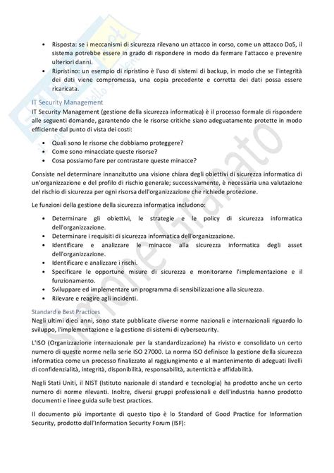 Sicurezza Dei Sistemi E Delle Reti Appunti Di Cybersecurity