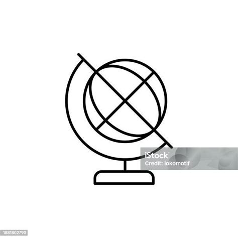 편집 가능한 획이 있는 바탕 화면 글로브 선 아이콘입니다 Icon은 웹 디자인 모바일 앱 Ui Ux 및 Gui 디자인에 적합합니다 개념에 대한 스톡 벡터 아트 및 기타