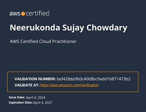 sujay chowdary on linkedin cloudpractitioner aws certification