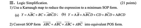 solved a iii logic simplification 21 points 1 use a