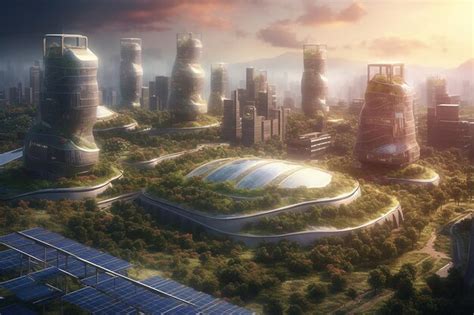 Premium Ai Image Conceptualdepictionofasustainableenergyfarmwit