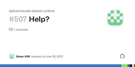 Help · Issue 507 · Dotnetvscode Dotnet Runtime · Github