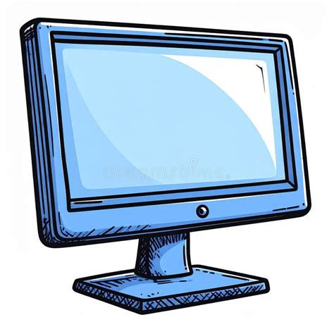 Blue Computer Monitor Illustration Stock Illustration Illustration Of