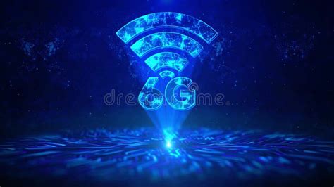 6g Text With Hud Circle Rotation Digital Technology Interface Sci Fi Hologram Cyberspace Stock