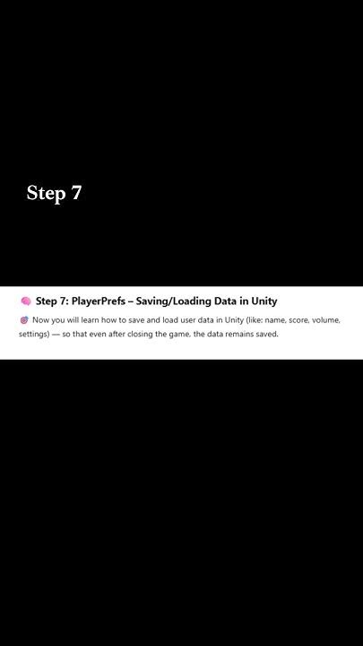Step 7 Playerprefs Savingloading Data In Unity Shorts Unity Coding Unitygamecreate Youtube