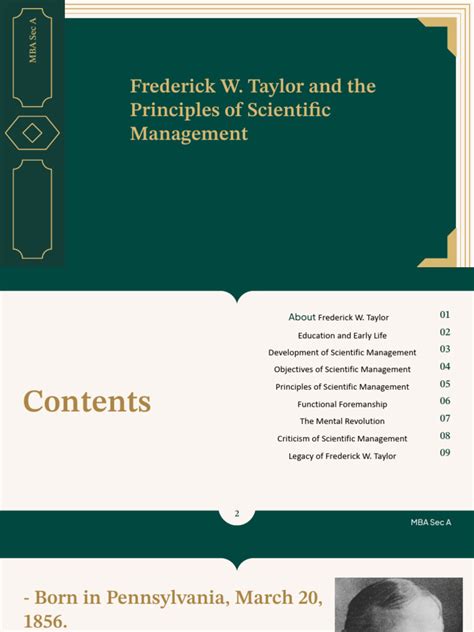 Frederick W Taylor And The Principles Of Scientific Management Pdf