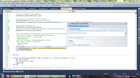 Arcobjects Error While Scripting Arcgis In Vbnet Exception From