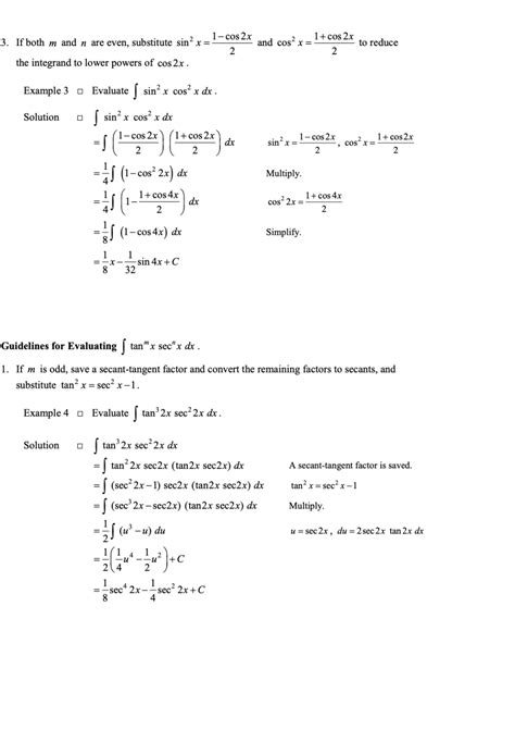 Trigonometric Integrals Top Study Guide Revisiontown