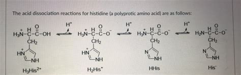 Solved The Acid Dissociation Reactions For Histidine A