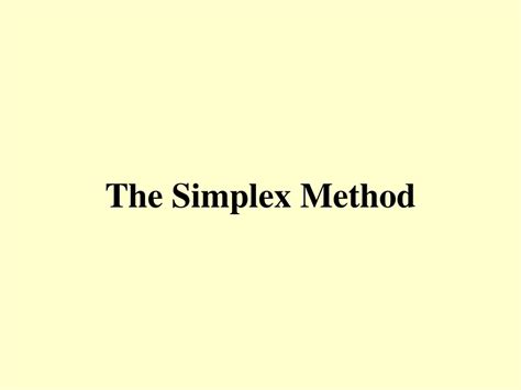 Ppt Geometric Viewpoint Of Simplex Method Maximizing Subject To