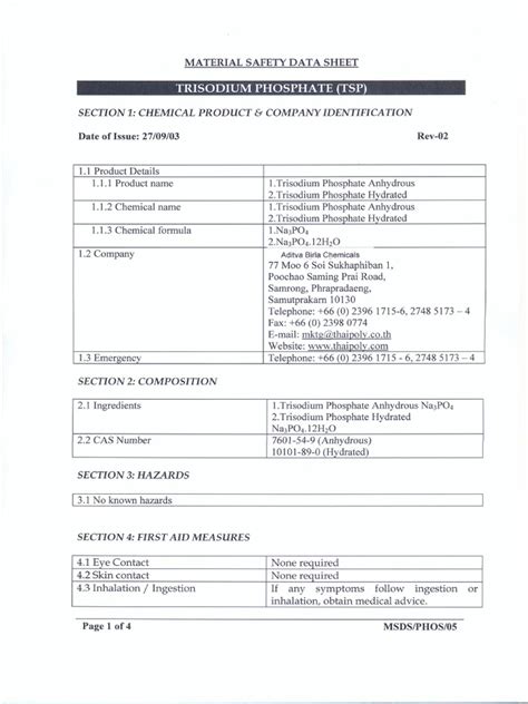 Msds Trisodium Phosphate Pdf