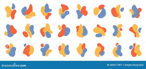 Abstract Blotch Shape Liquid Shape Elements Set Of Modern Graphic Elements Fluid Dynamical