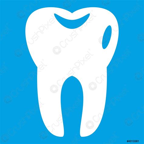 Tooth Icon White Stock Vector 4313381 Crushpixel