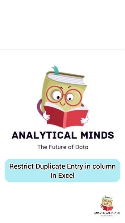 Restrict Duplicate Entry In Excel Column Avoid Duplicate Entry