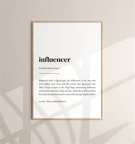 Influencer Poster Definition Printable Design Influencer Art Printed Words Ironic