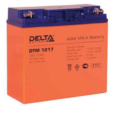 Батарея для ИБП Линейно-интерактивный (Smart UPS) Delta DTM 1217 купить по выгодной цене в ...