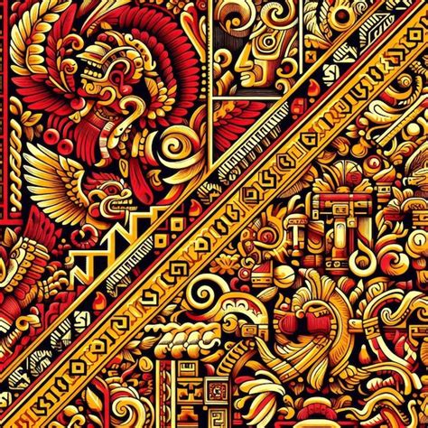 Mayan Patterns Premium Ai Generated Vector