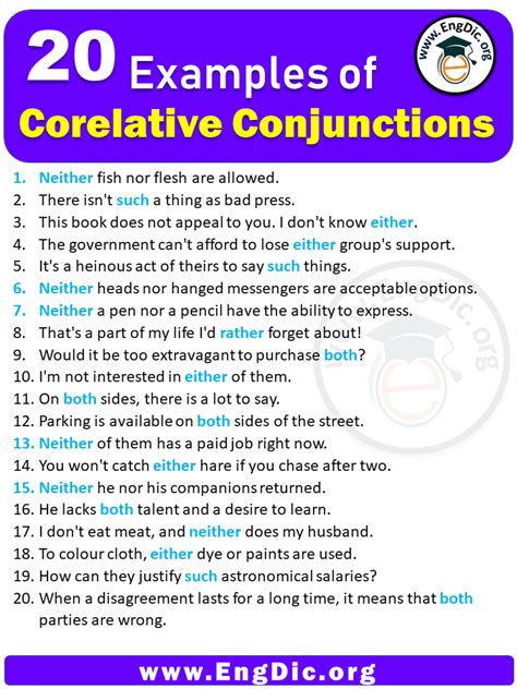20 Examples Of Correlative Conjunctions In Sentences Engdic