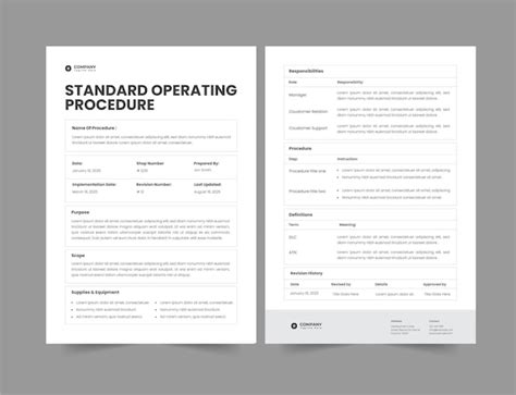 Plantilla de procedimiento operativo estándar sop sop plantilla de directrices sop | Vector Premium