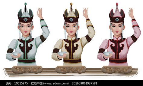 蒙古女孩插画设计图片下载 红动中国
