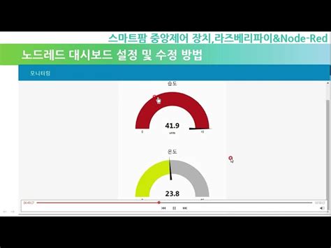 스마트팜중앙제어장치 노드레드 Node Red 기초 12 대시보드dashboard와 위젯widget 배치 설정