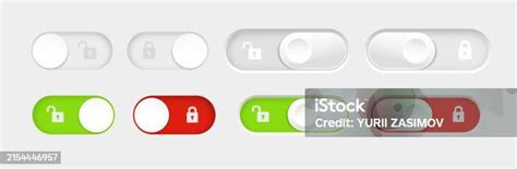Blocked And Unlocked Toggle Switch Buttons Material Design Switch