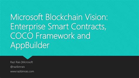 Microsoft Blockchain Vision Enterprise Smart Contracts Coco