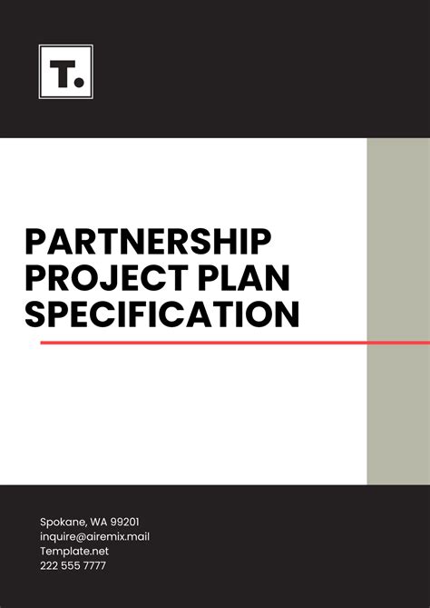 Free Partnership Project Plan Specification Template To Edit Online