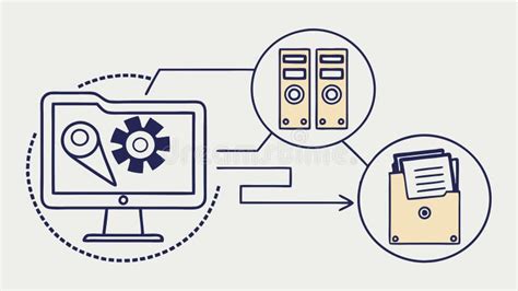 File Transfer Process On Computer Data Migration Concept Vector Design