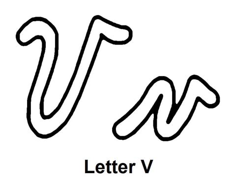 Cursive Alphabet Letter V Coloring Page Download Print Or Color