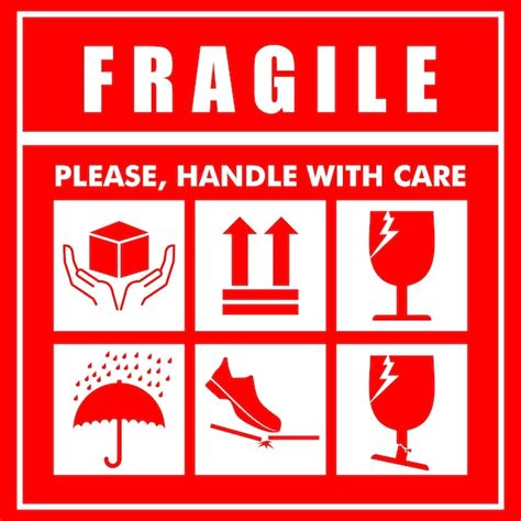 Premium Vector Fragile Please Handle With Care Sticker Label Vector