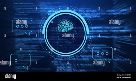 Image Of Human Brain And Ai Data Processing Over Black Background Global Artificial