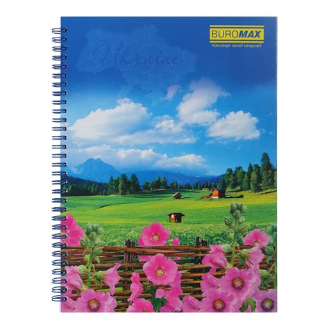 Зошит для нотаток А4 My Country 96 аркушів у клітинку тверда обкладинка з ламінацією Buromax Bm