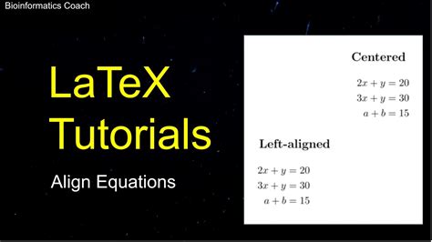 Align Equations In Latex Youtube