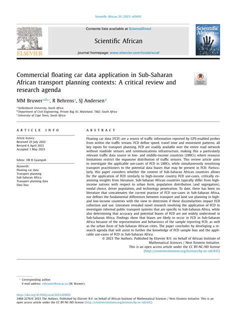 pdf commercial floating car data application in sub saharan african