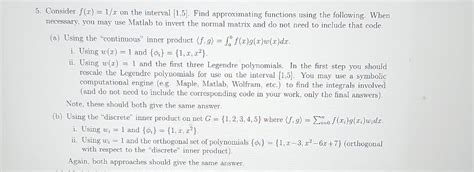 Solved Consider Fx1x On The Interval 15 Find